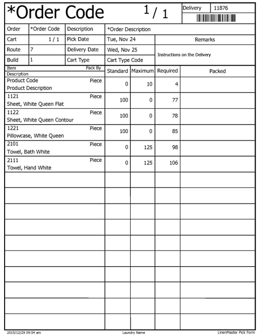 Linen Master Support