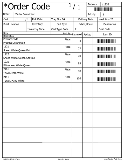 Linen Master Support