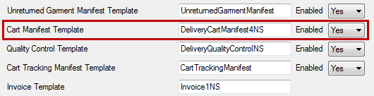Delivery Cart Manifest Setup and Template Details
