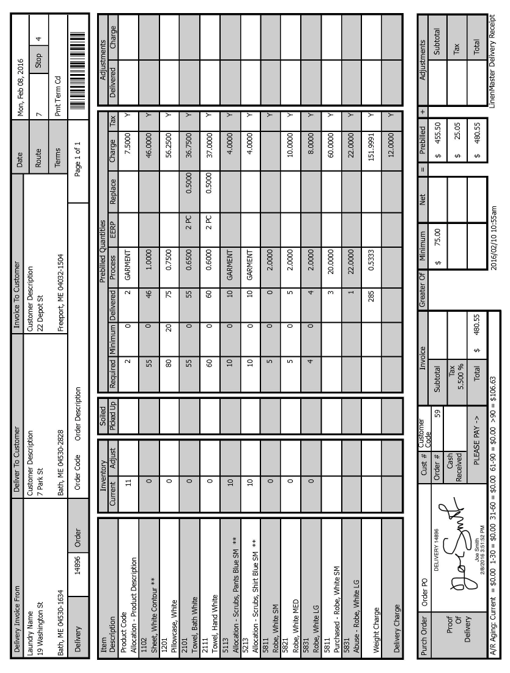 Delivery Receipt Examples
