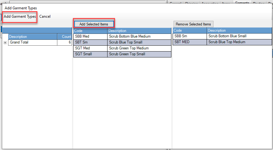 LinenMaster Adding Wearer with Assigned Garments