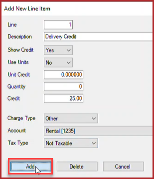LinenMaster - Creating a Credit Memo