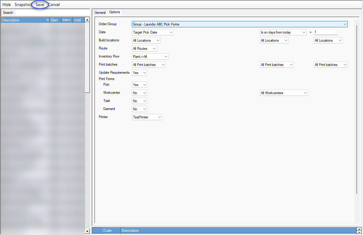 Automating Pick Form Printing