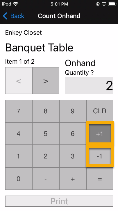 LinenHelper - Handheld connection and Entering Counts