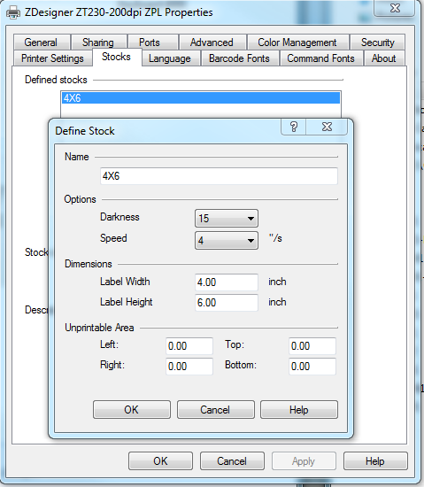 Valet Receipt Printer Configuration