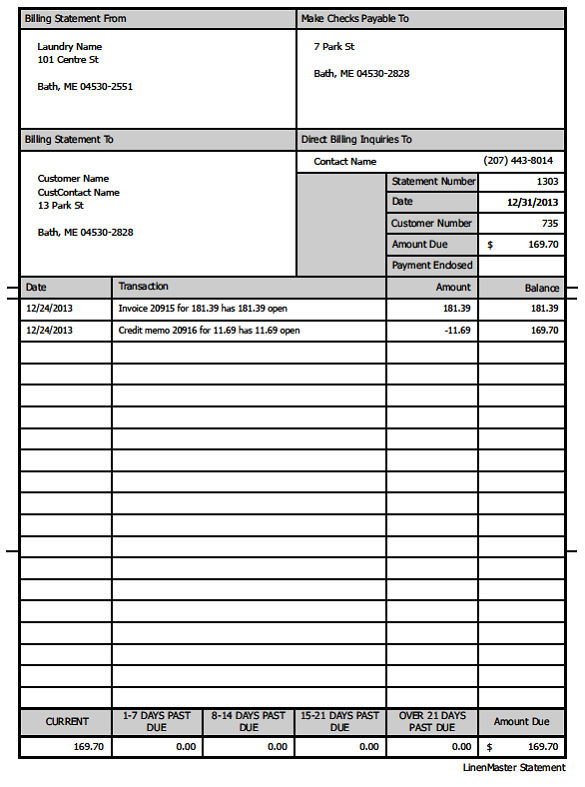 Statement Form Examples